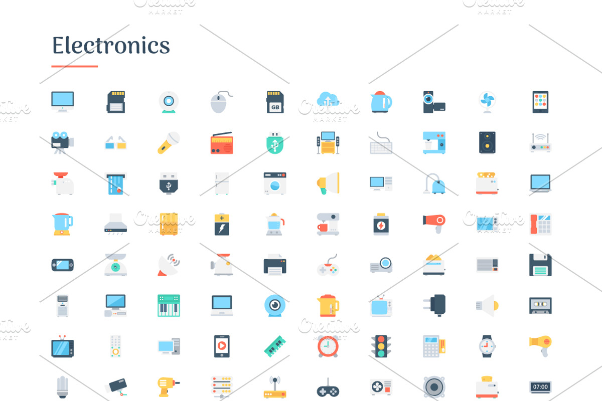 6150 Flat Icons Bundle, an Icon by Vectors Market