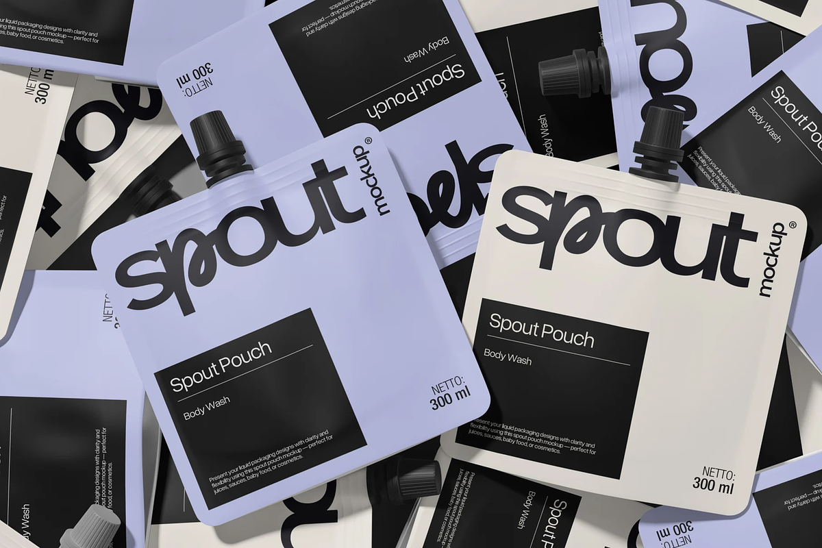 Stand-Up Sample Pouch Mockup, a Packaging Mockup by graphicsauce