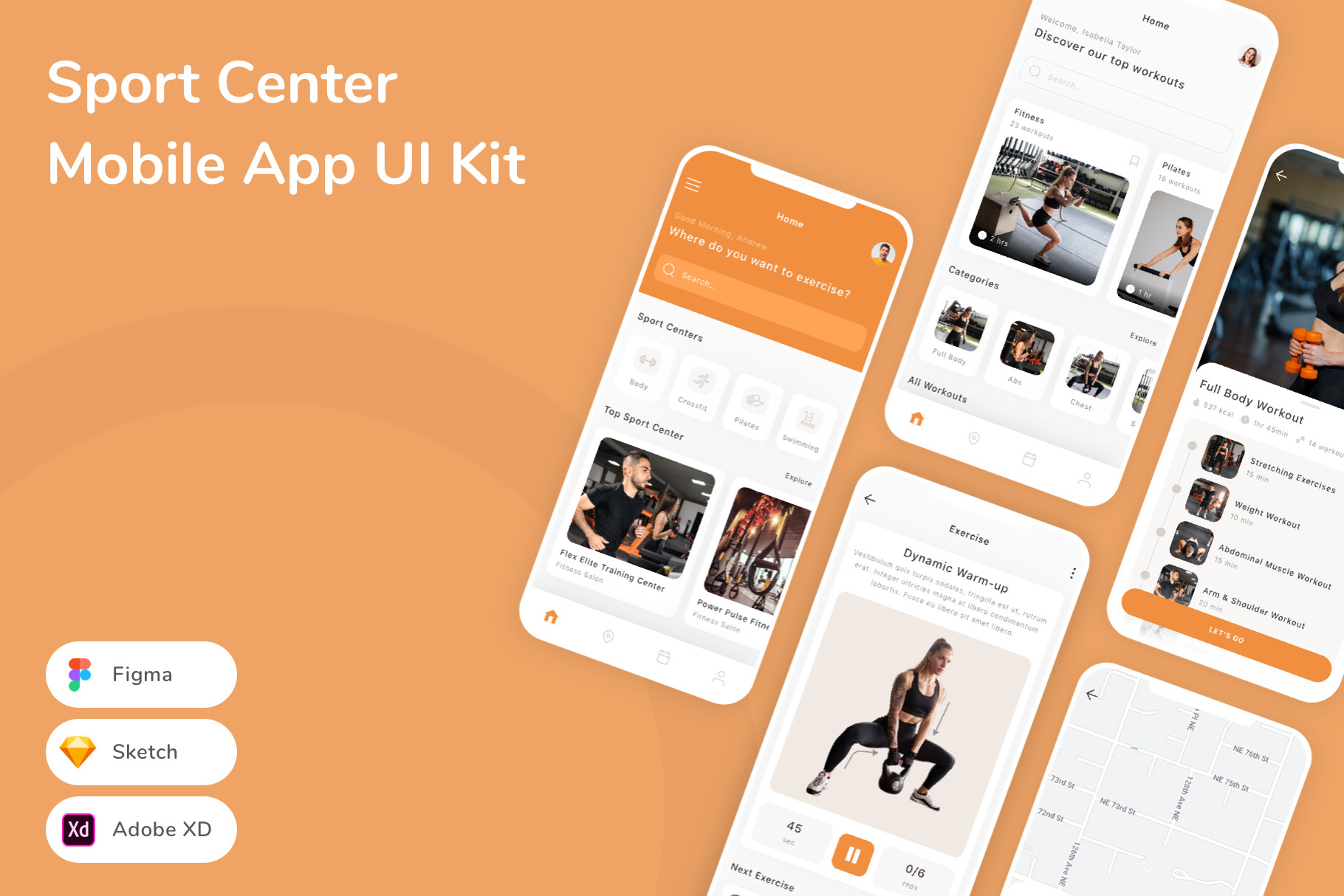 Sport Center Mobile App UI Kit, an UI Kit Template by Betush