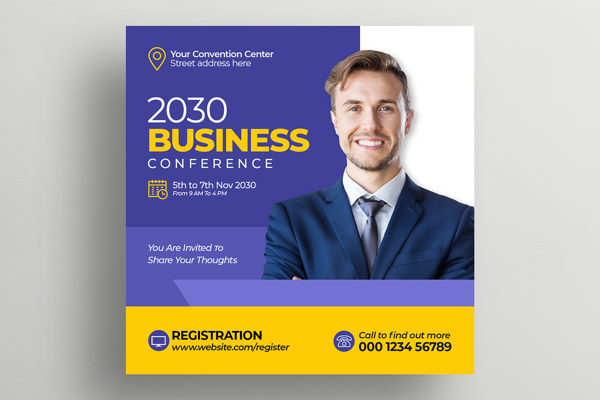 Business Conference Banner Template, a Social Media Template by DesignOriel
