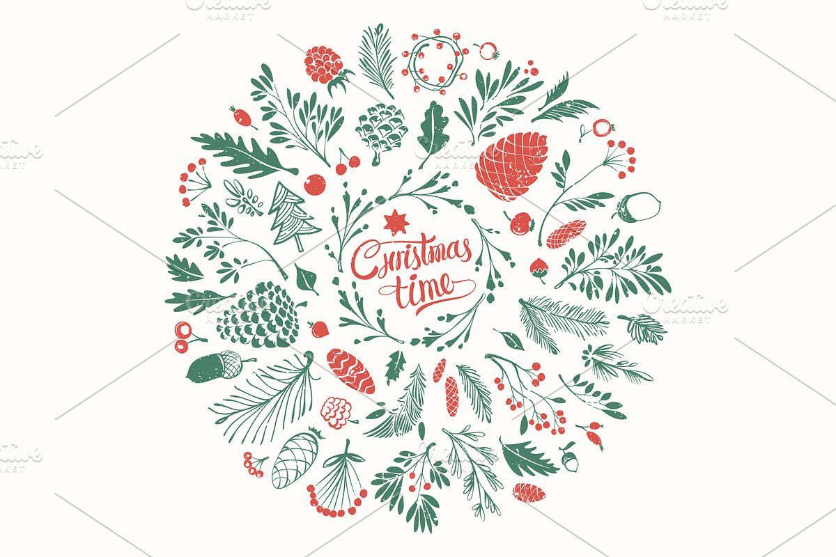 Fine Christmas Hand-drawn Clip-art, a Decorative Illustration by Adiemus