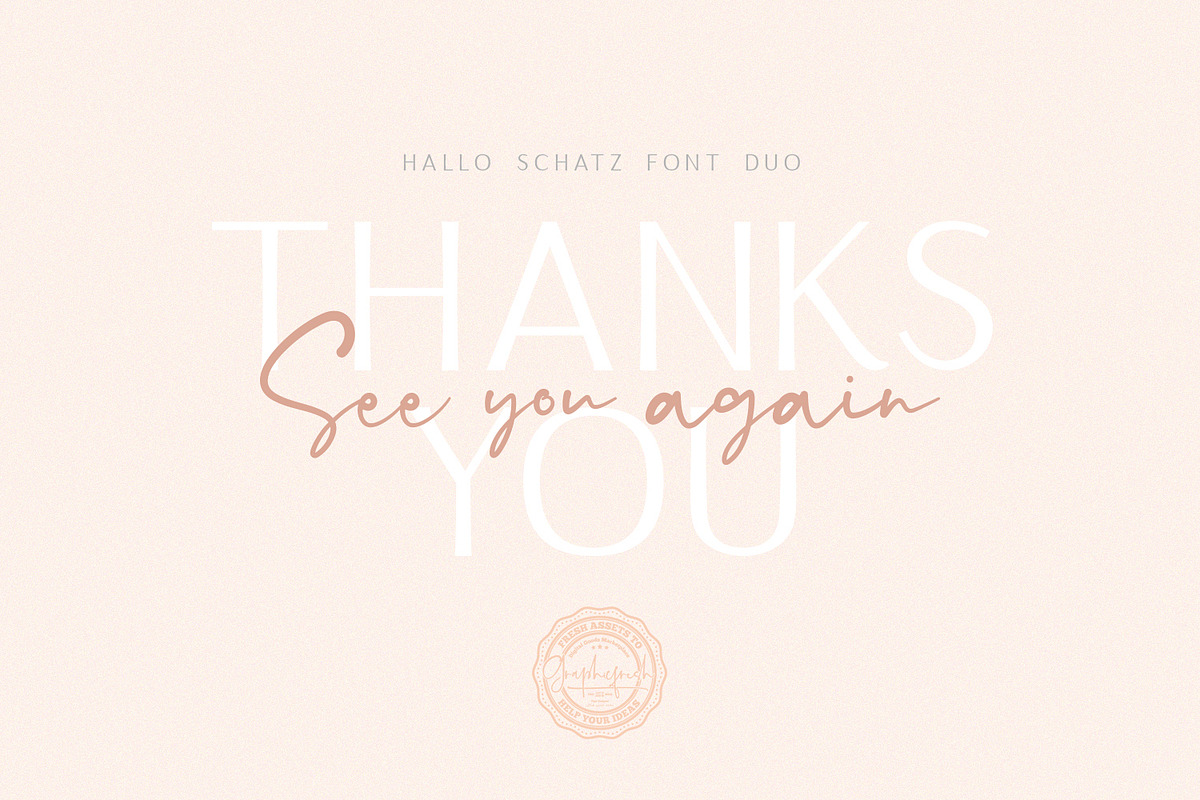 Hallo Schatz Font Duo, a Sans Serif Font by Graphicfresh