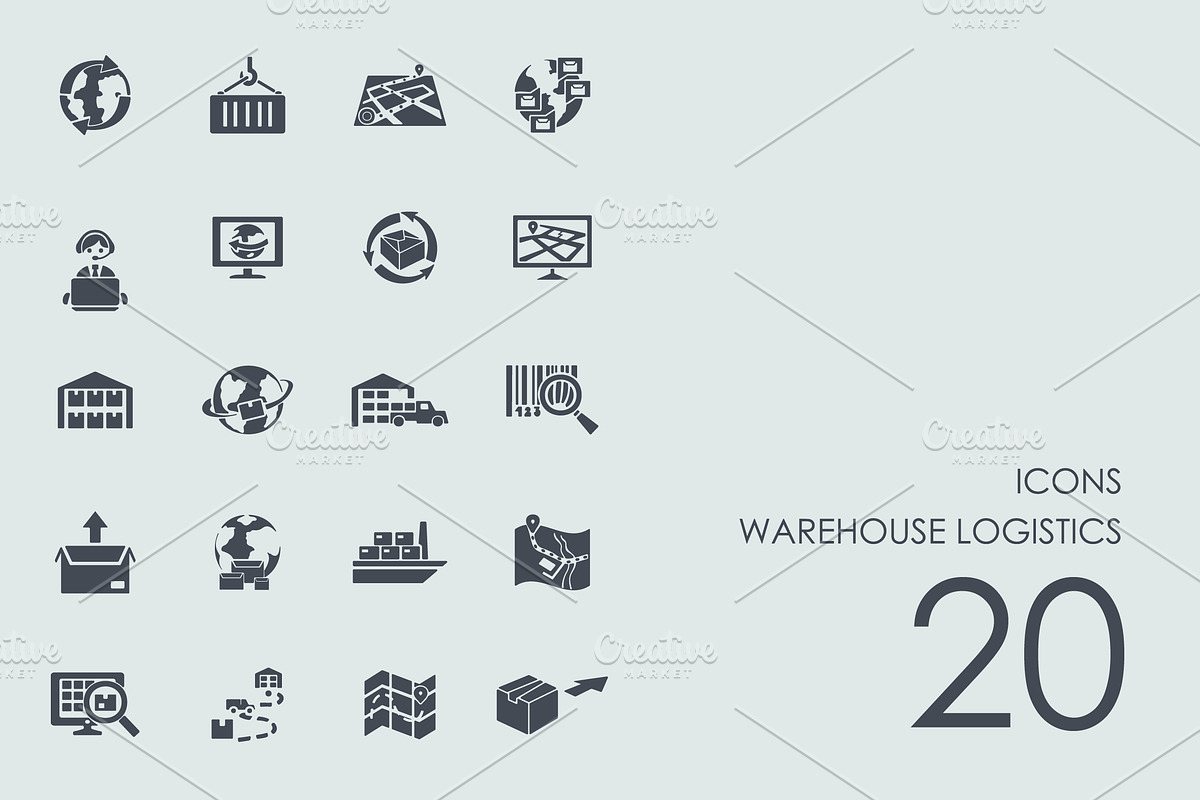 Warehouse logistics icons, an Icon by Palau
