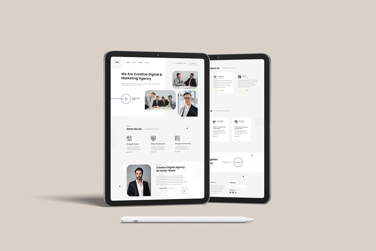 iPad Air - Web App Presentation Mockup