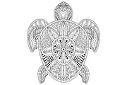 Turtle Zentangle style, an Animal Illustration by TopVectors