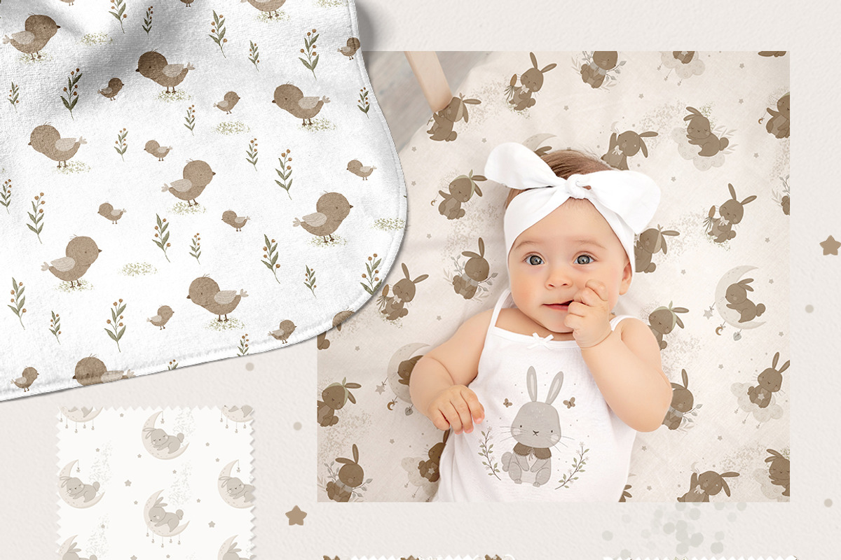 Baby Rabbit illustration & patterns