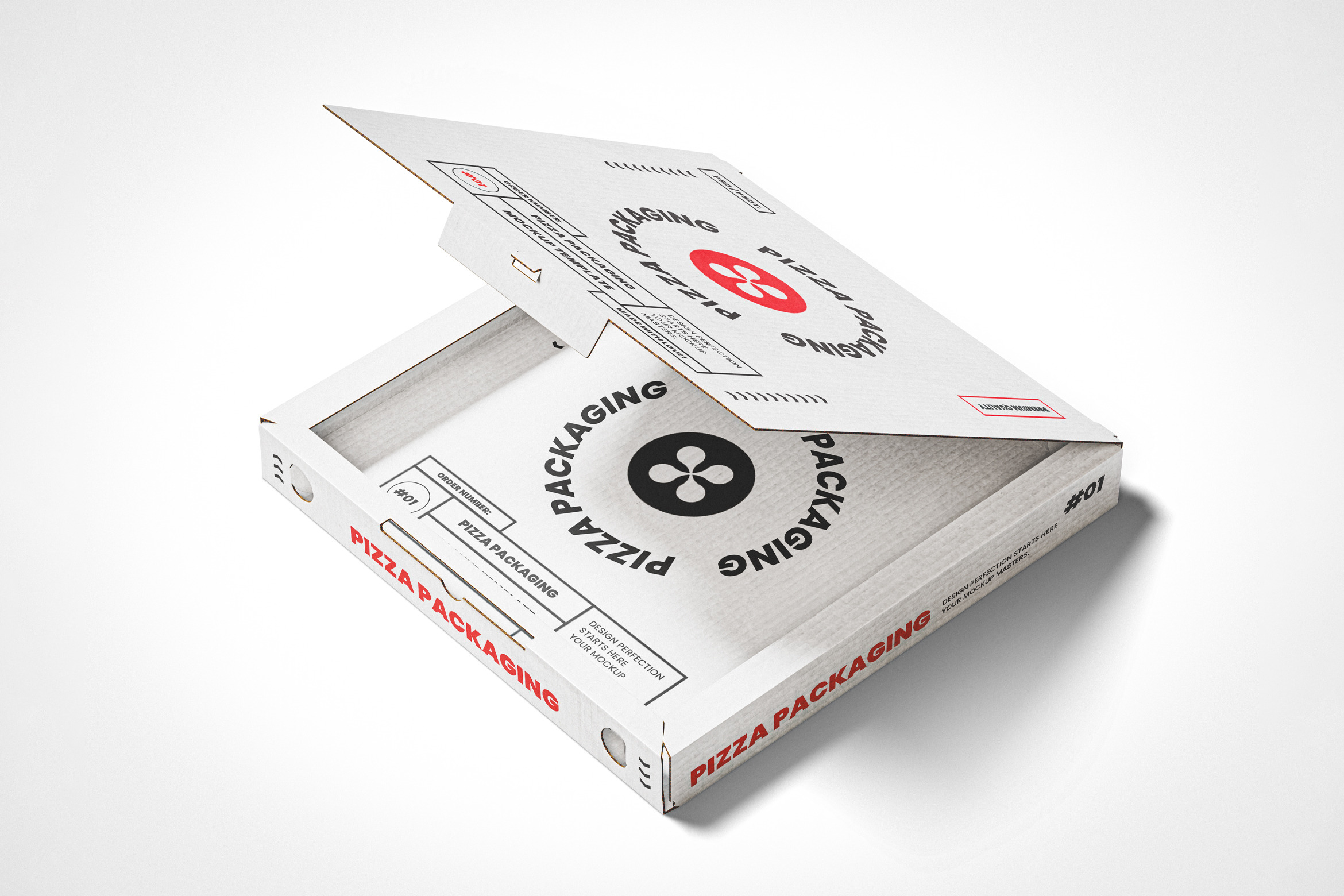 White Pizza Box Mockup, a Packaging Mockup by Designer Dude