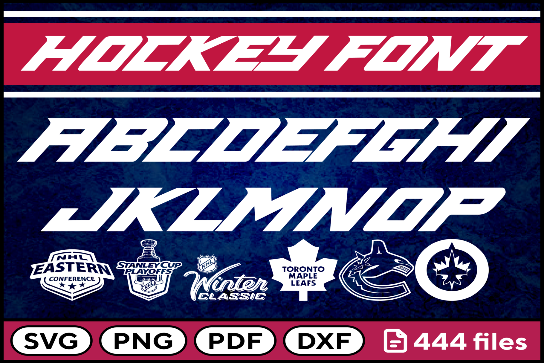 Hockey Font Svg Png Pdf Dxf Alphabet | Graphic Objects ~ Creative Market