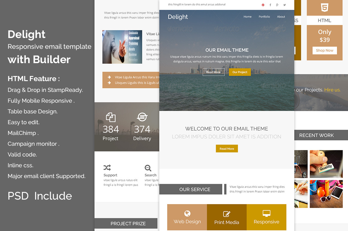 Delight - Responsive email template, an Email Template by QuickArtisan