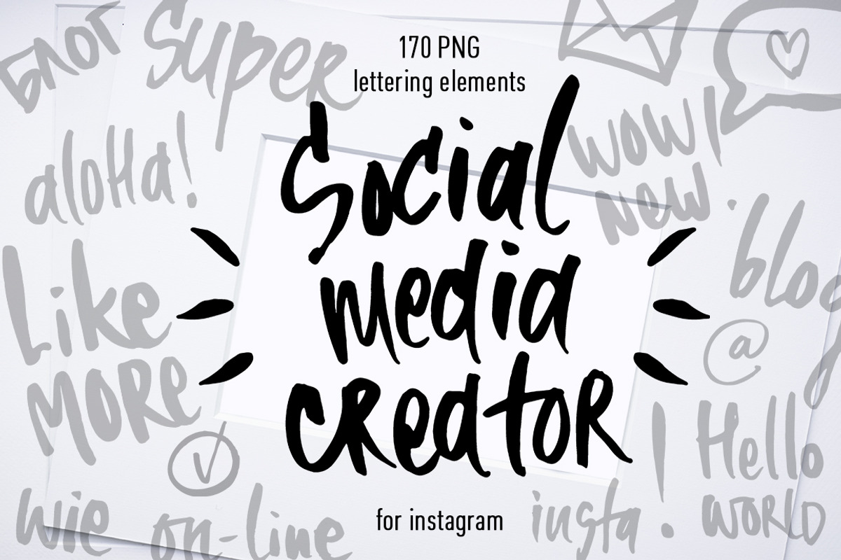Social Media Lettering Set, a Social Media Template by Ann Astro