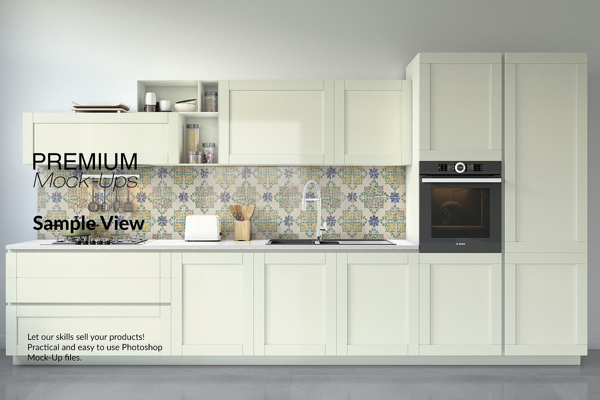 Kitchen Cabinet Mockups, a Mockup by mock-ups