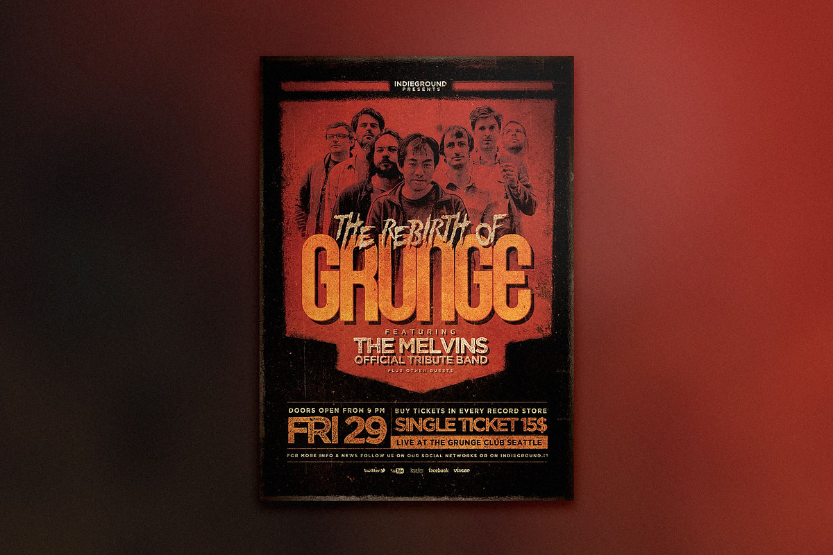 Grunge Flyer Template Vol.4, a Flyer Template by Indieground Design Inc.
