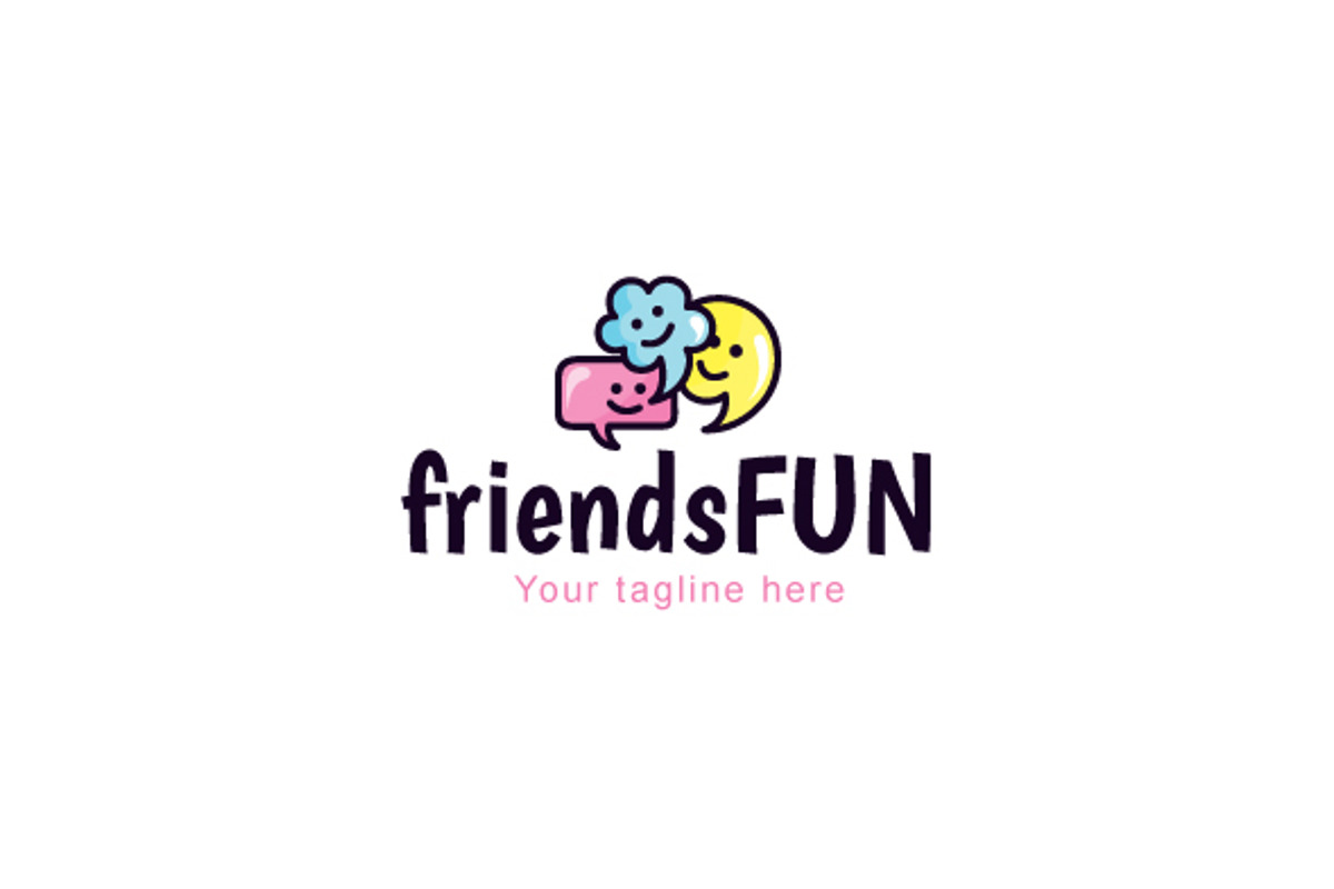 Friends Fun - Talking Chatting Think, a Branding & Logo Template by VecRas