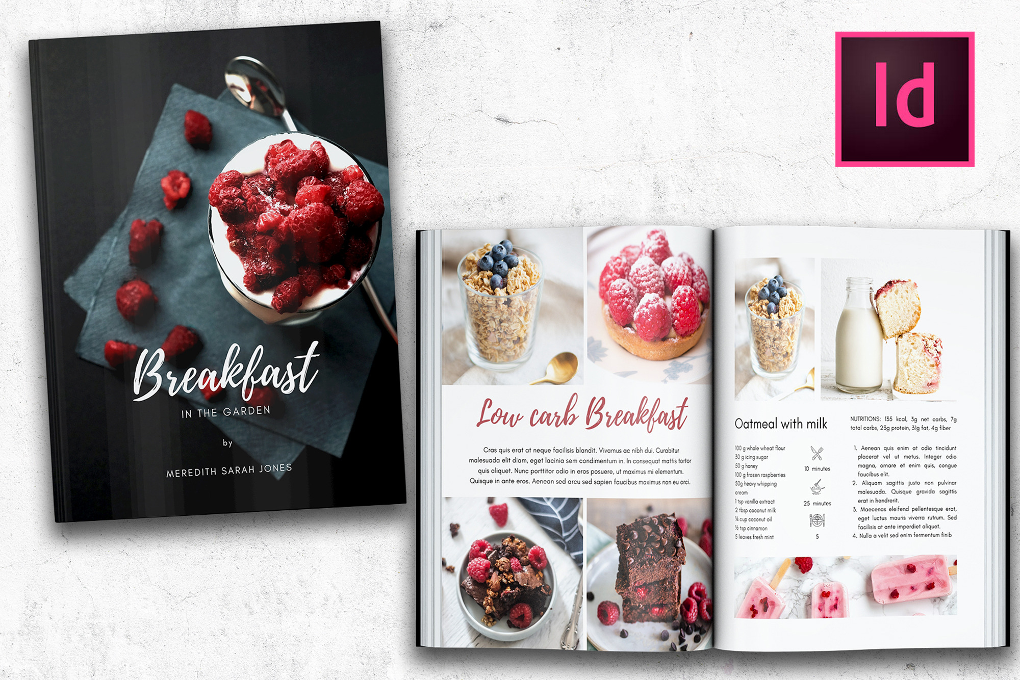 Cookbook/Recipe book InDesign, a Magazine Template by Lamorgaineslife