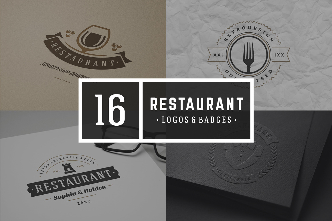16 Restaurant Logotypes and Badges, a Branding & Logo Template by Vasya ...