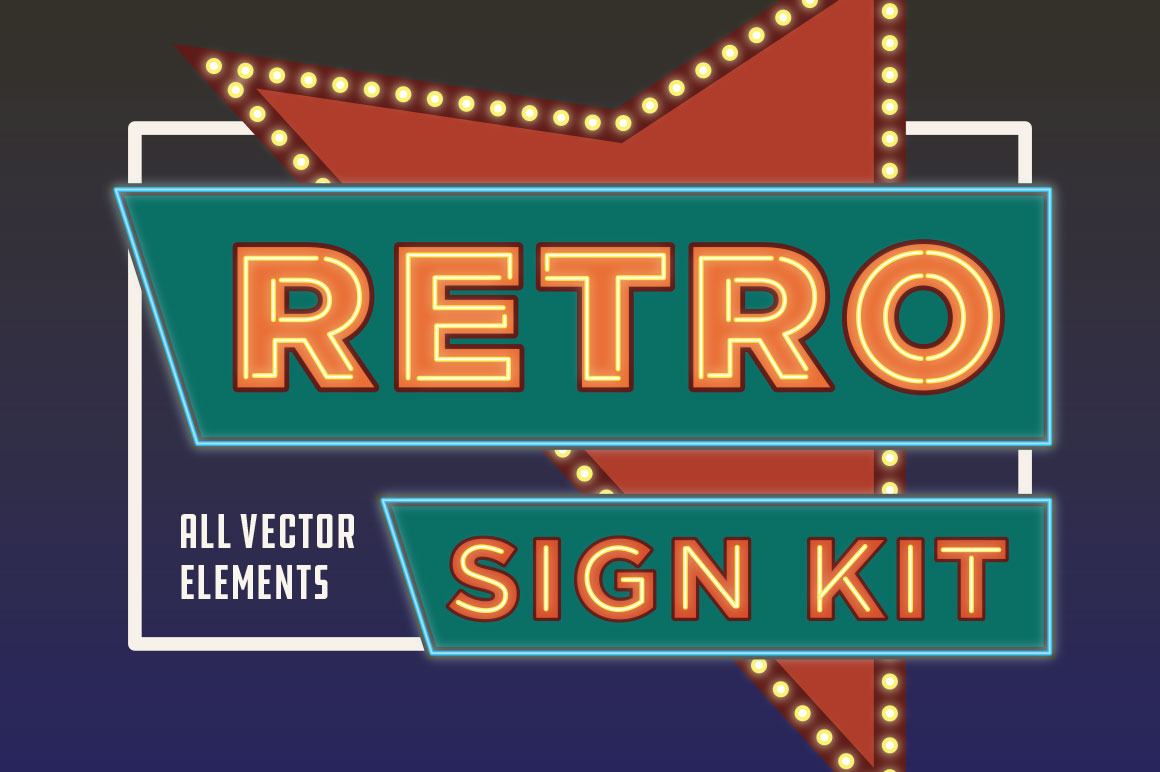 Retro Sign Vector Kit, an Object Graphic by WalkingStick Design ...