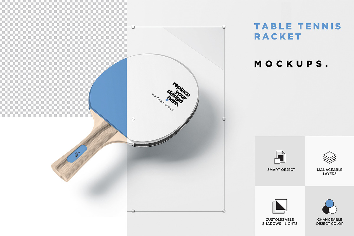Table Tennis Racket Mockups, a Product Mockup by GfxFoundry