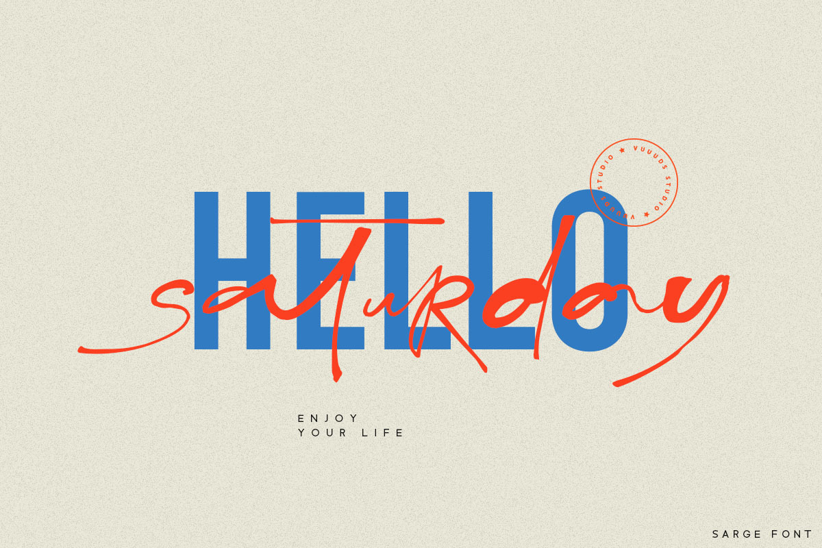 Sarge Font, a Script Font by vuuuds