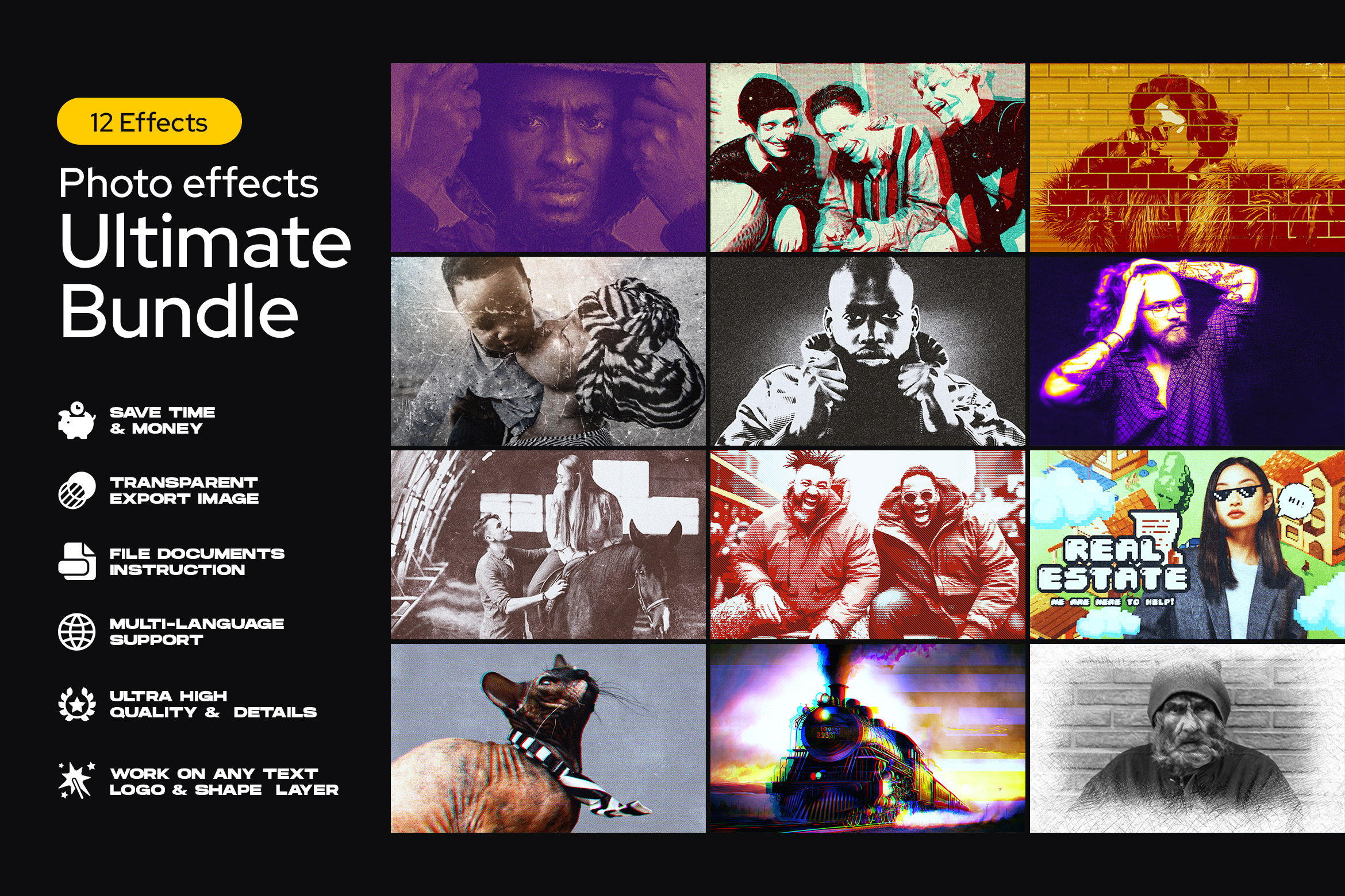 12 Photo Effects Ultimate Bundle, a Layer Style Add-On by dokudokunomi ...