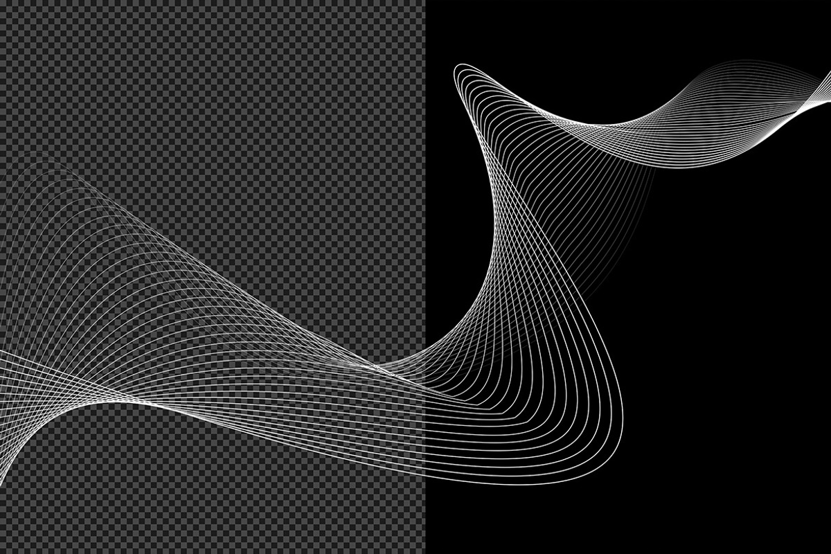 Black White Monowave Flowform, a Background Graphic by Pitchlook.Studio