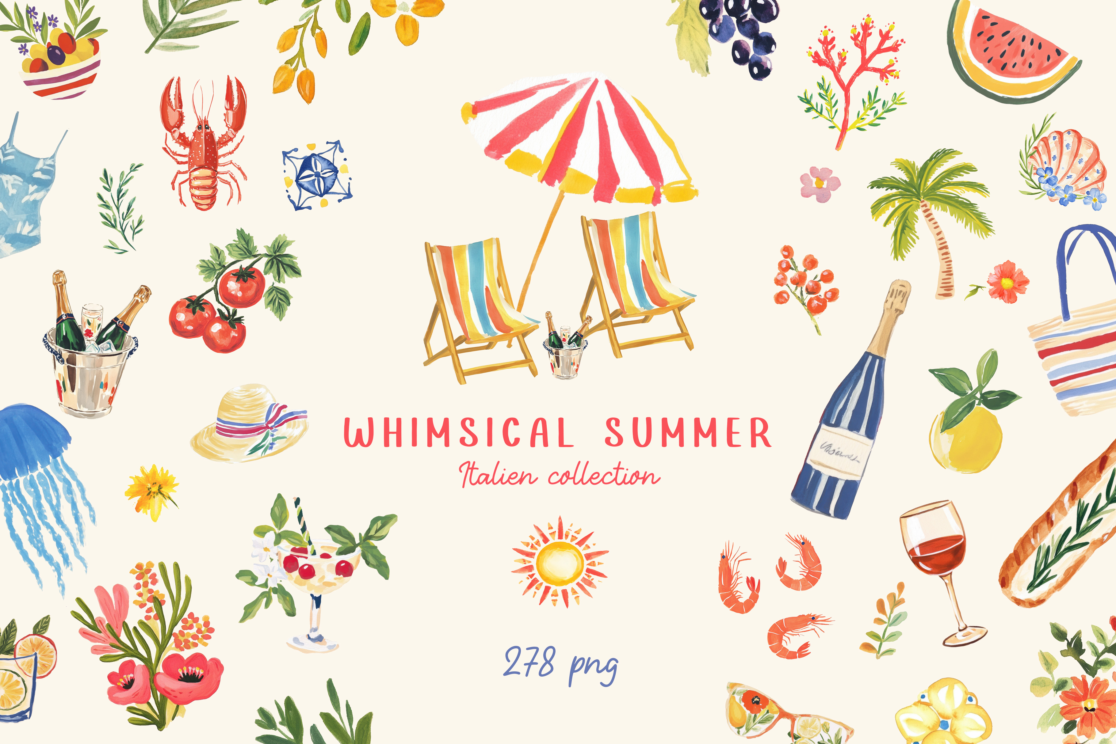 Whimsical Summer collection, a Seasonal Illustration by Polli Deeva