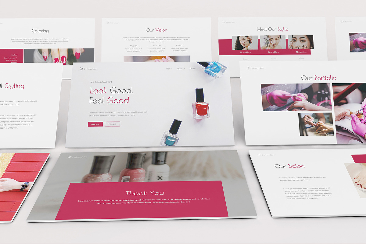 Nail Salon Powerpoint Template, a Presentation Template by Formatika Studio