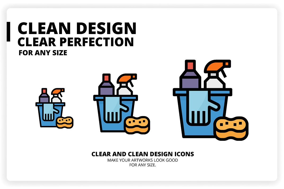 36 Cleaning Icons x 3 Styles, an Icon by monkik