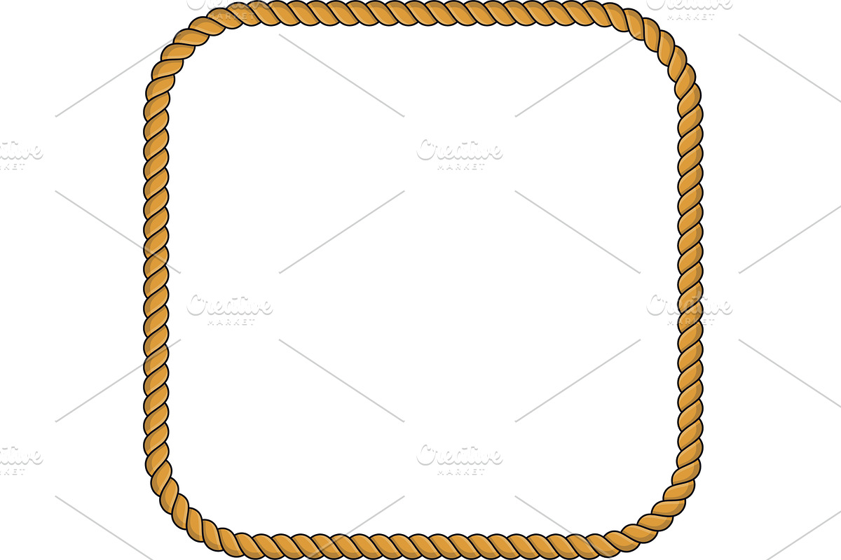 Square rope frame isolated on white, an Object Illustration by Quarta