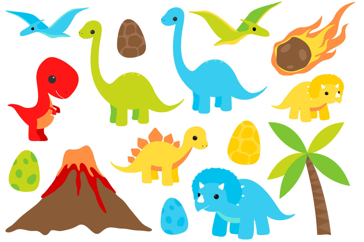 Dinosaur Clip Art Set, an Illustration by Nagore Rodriguez Design
