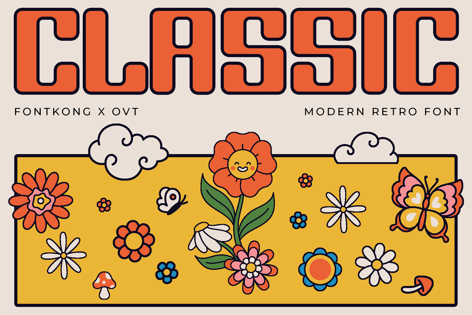 Classic - Modern Retro Font, a Serif Font by overlaytemplates