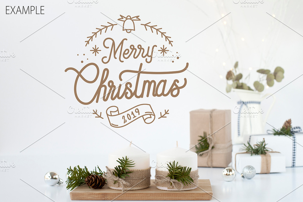 Christmas Scandinavian Mockup Bundle, a Print Template by Yuri-U