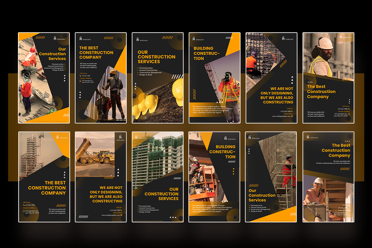 Bold Construction Company Instagram, a Social Media Template by peterdraw