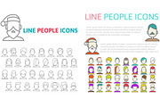 Line People Icons, an Outline Icon by Sabelskaya