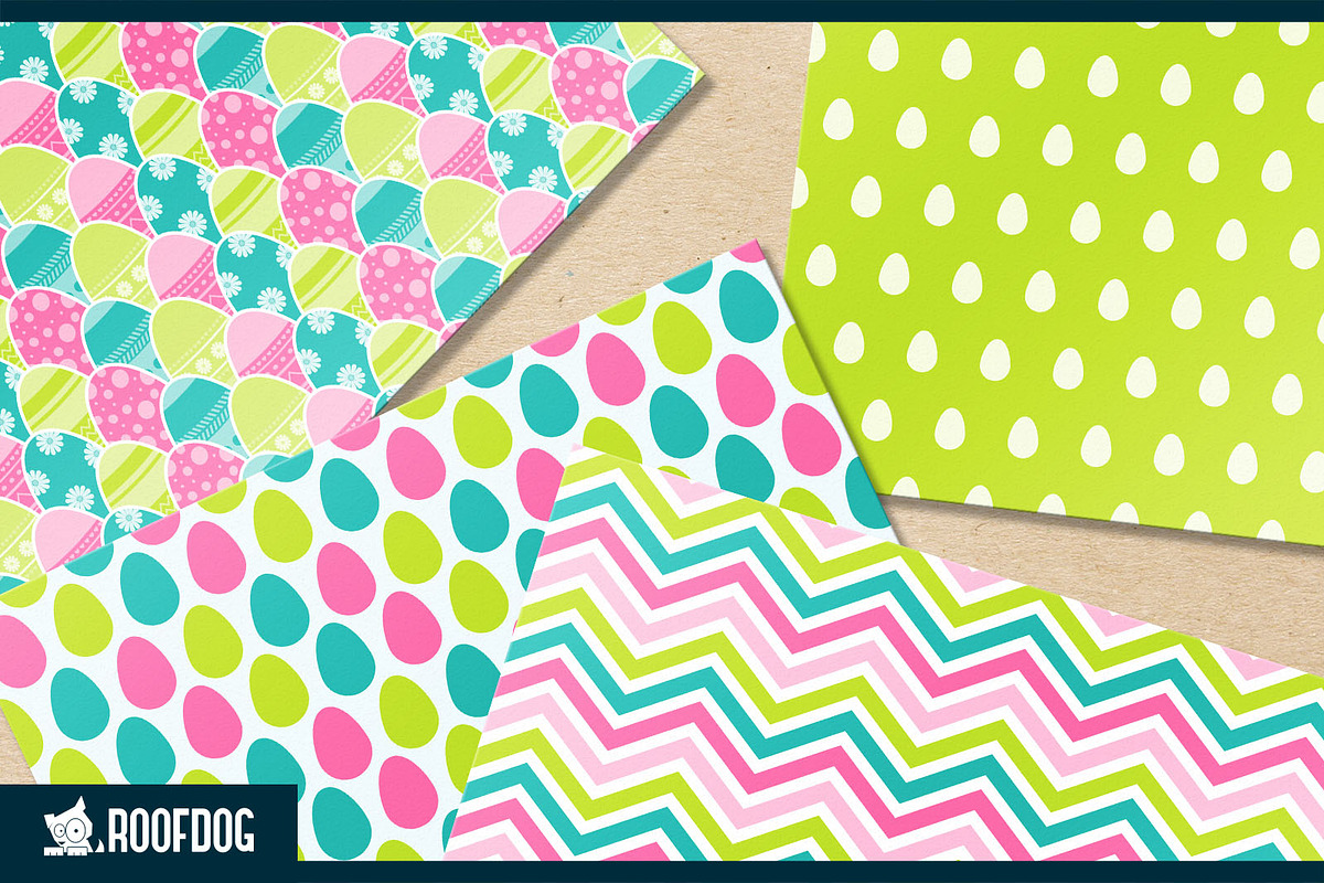 Easter egg hunt digital paper, a Pattern Graphic by Roofdog Design
