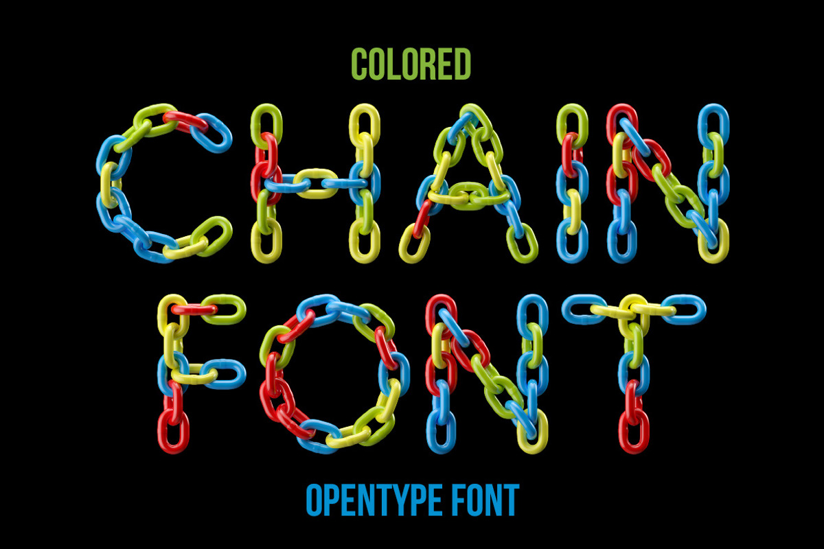 Colored Chain Font, a Font by Handmadefont
