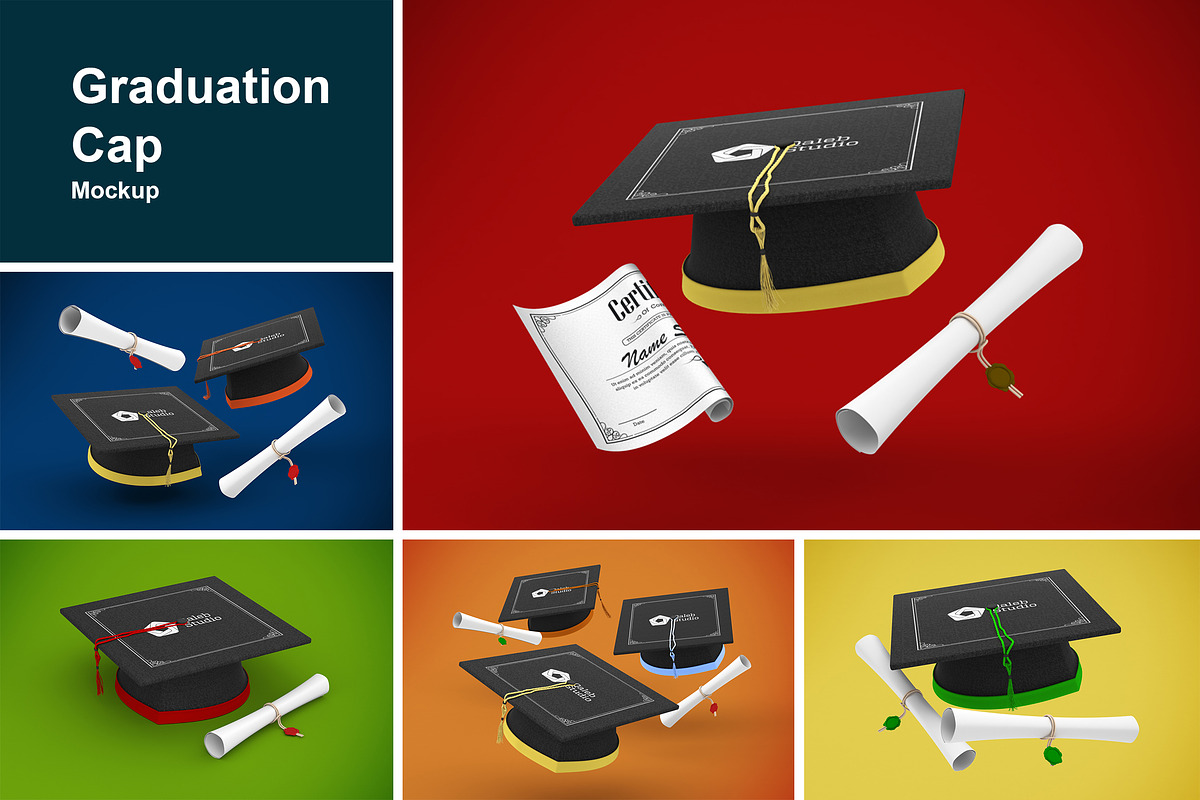 Graduation Cap Mockup, a Product Mockup by Qaleb Studio