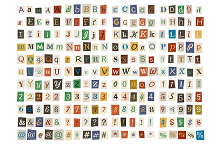 Black newspaper letters font | Graphic Objects ~ Creative Market