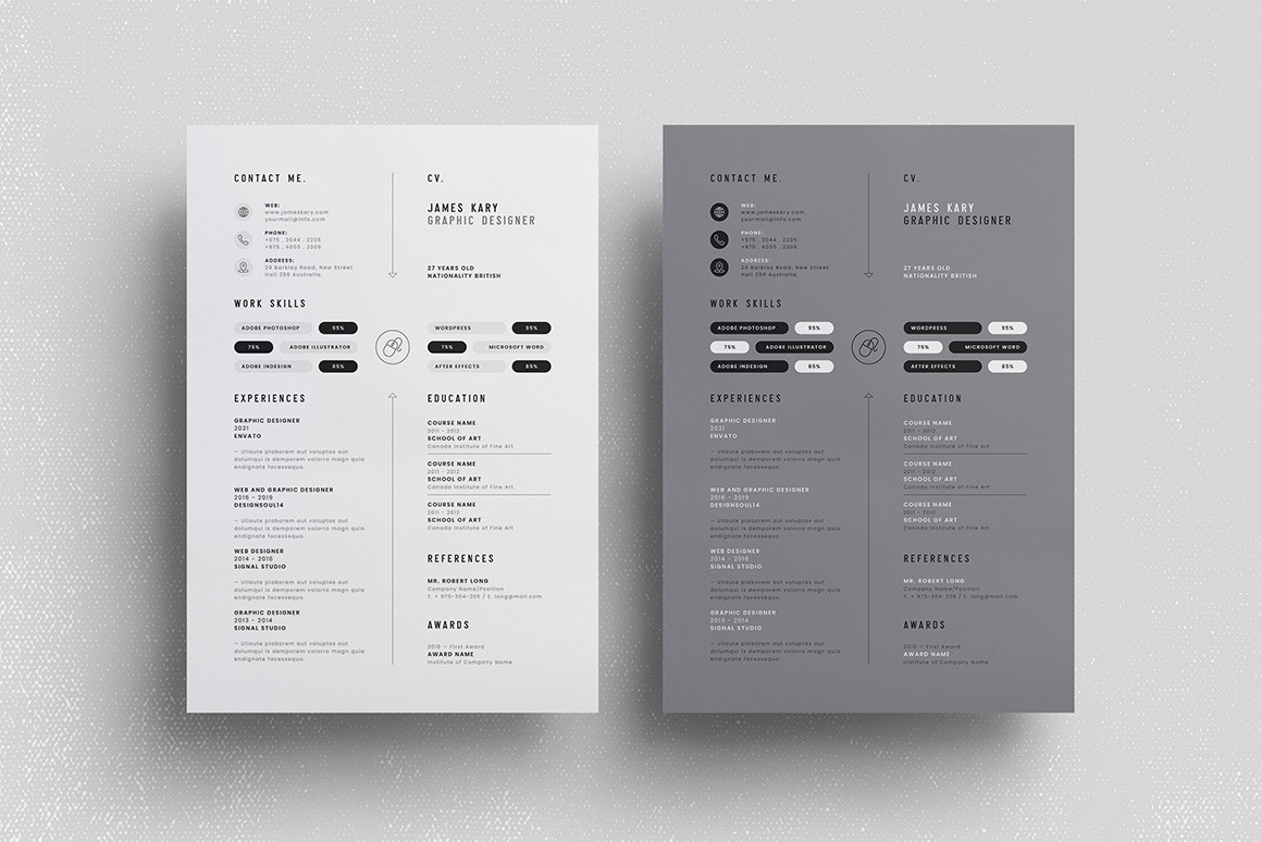 CV Template, a Resume Template by Designsoul14