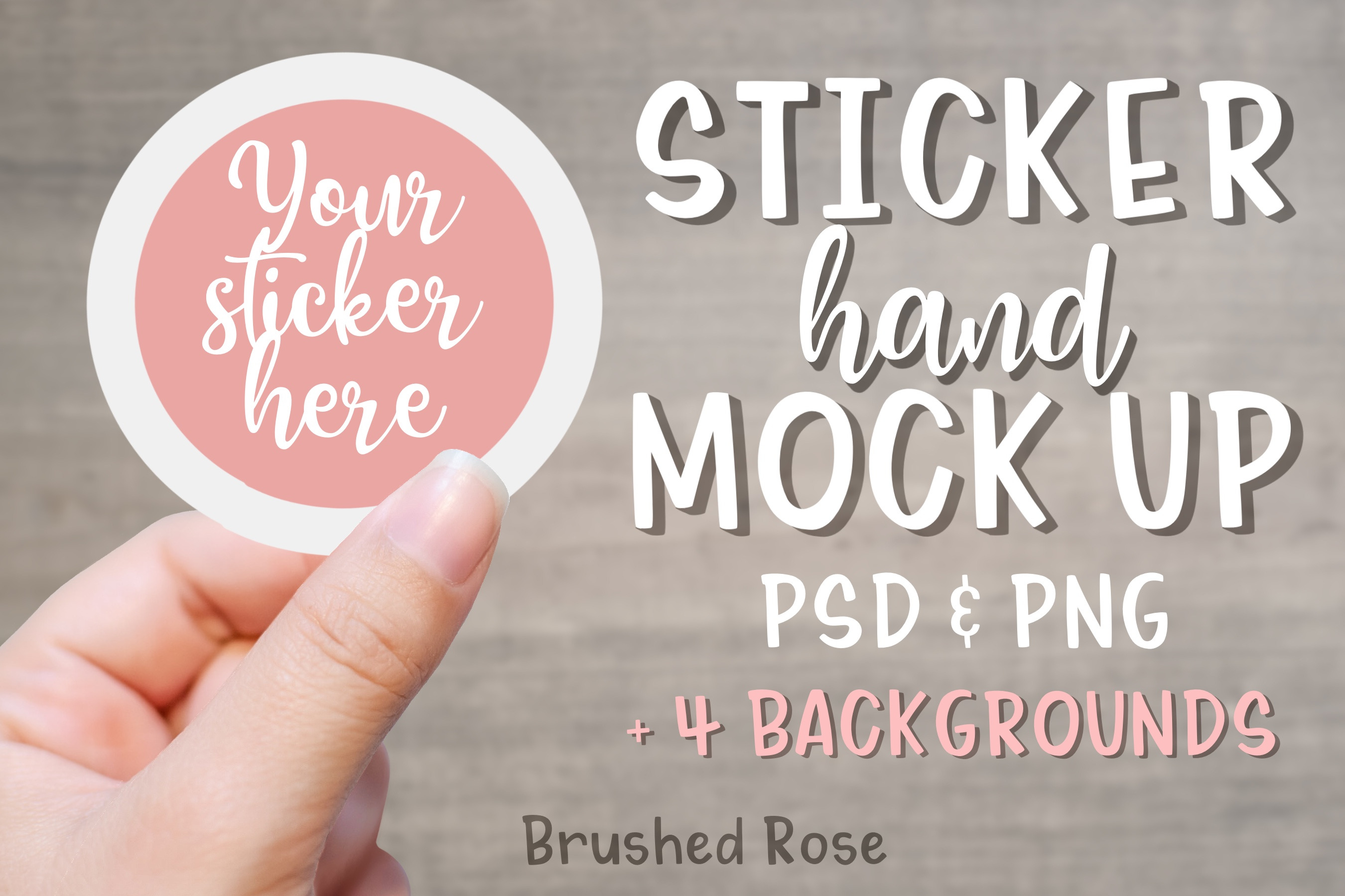 Sticker mock up | Hand mock up, a Product Mockup by Brushed Rose