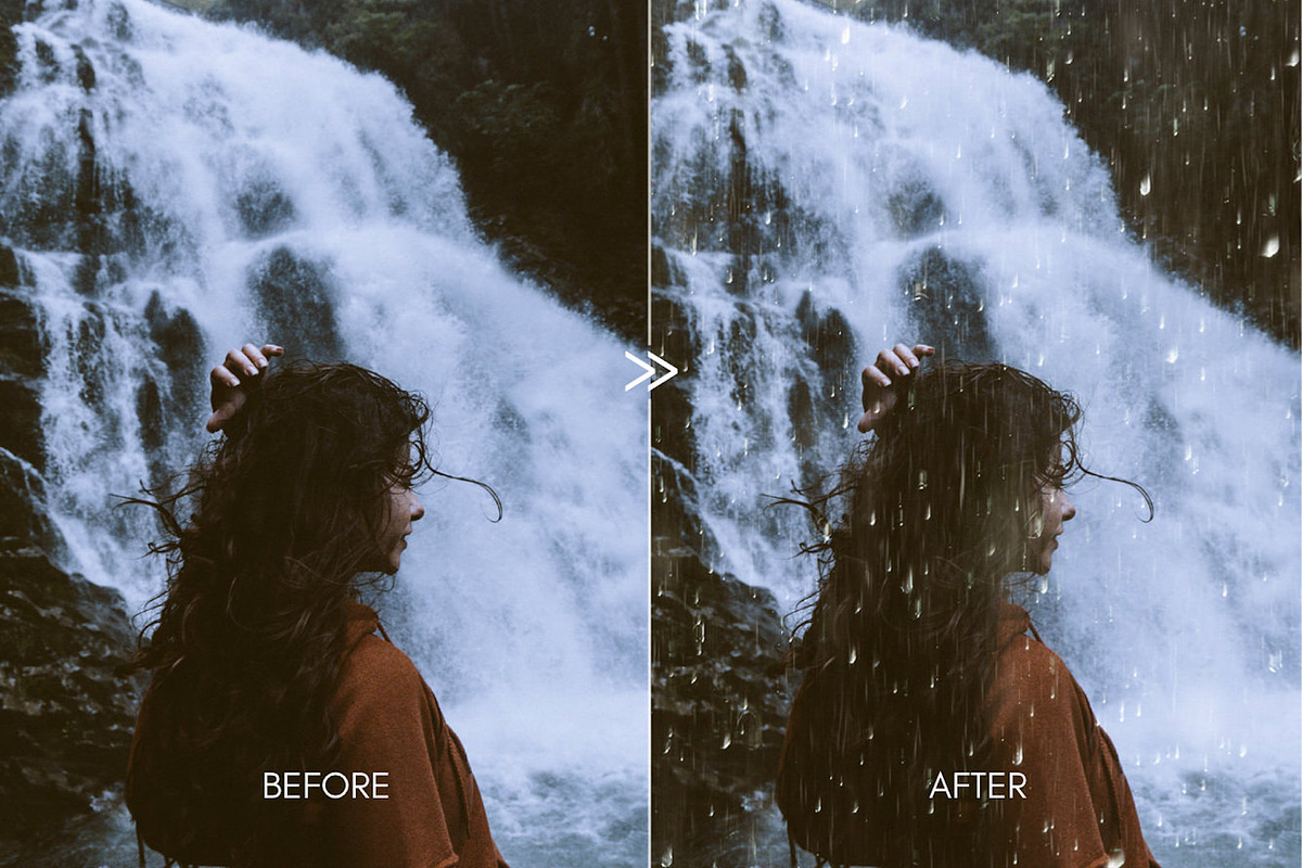 25 Falling Rain Weather Overlays, a Layer Style Add-On by CityTurtles