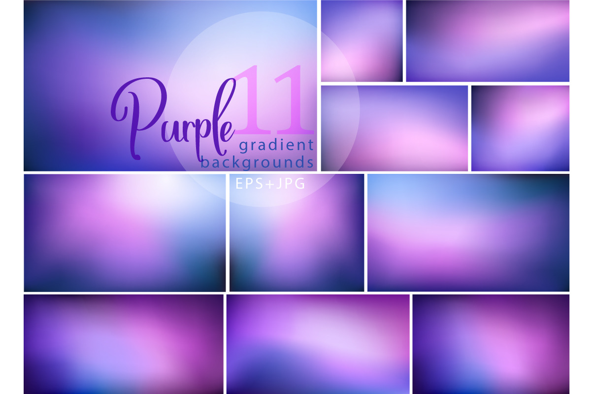 11 Purple gradient backgrounds, a Texture Graphic by Lenka_X