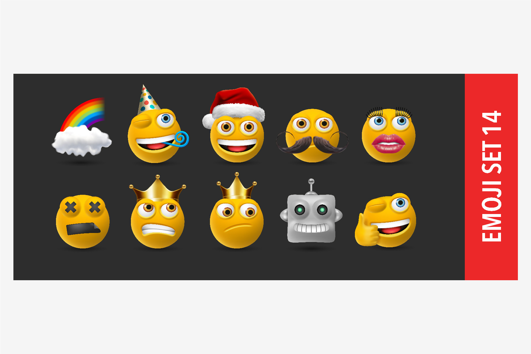 Set of vector emotional faces icons, a Person Illustration by Darth Vector