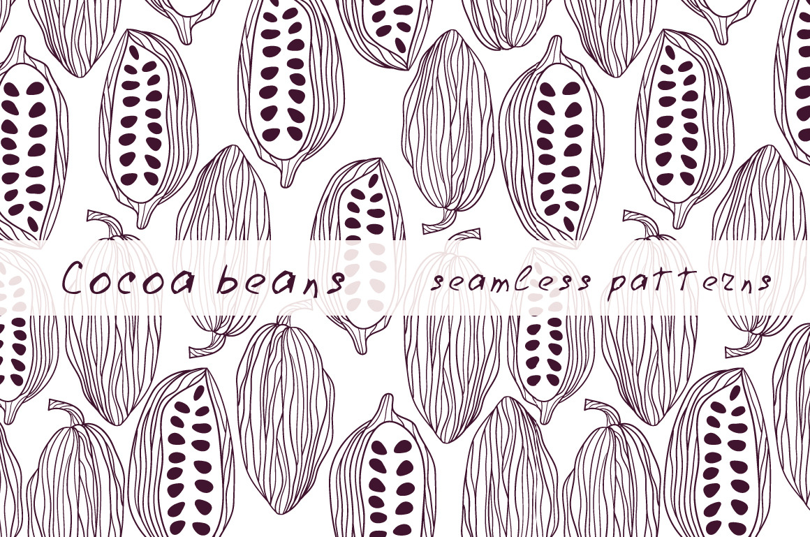 Cocoa beans pattern set, a Pattern Graphic by Illustration studio