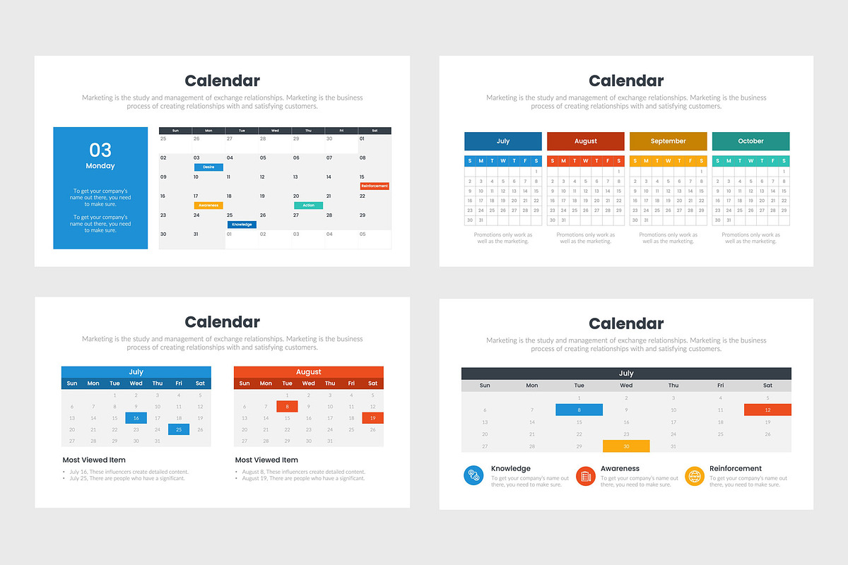 Calendar Infographics Template, a Presentation Template by slidequest