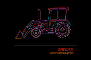 Grader vector illustration 4 options, an Object Illustration by danjazzia