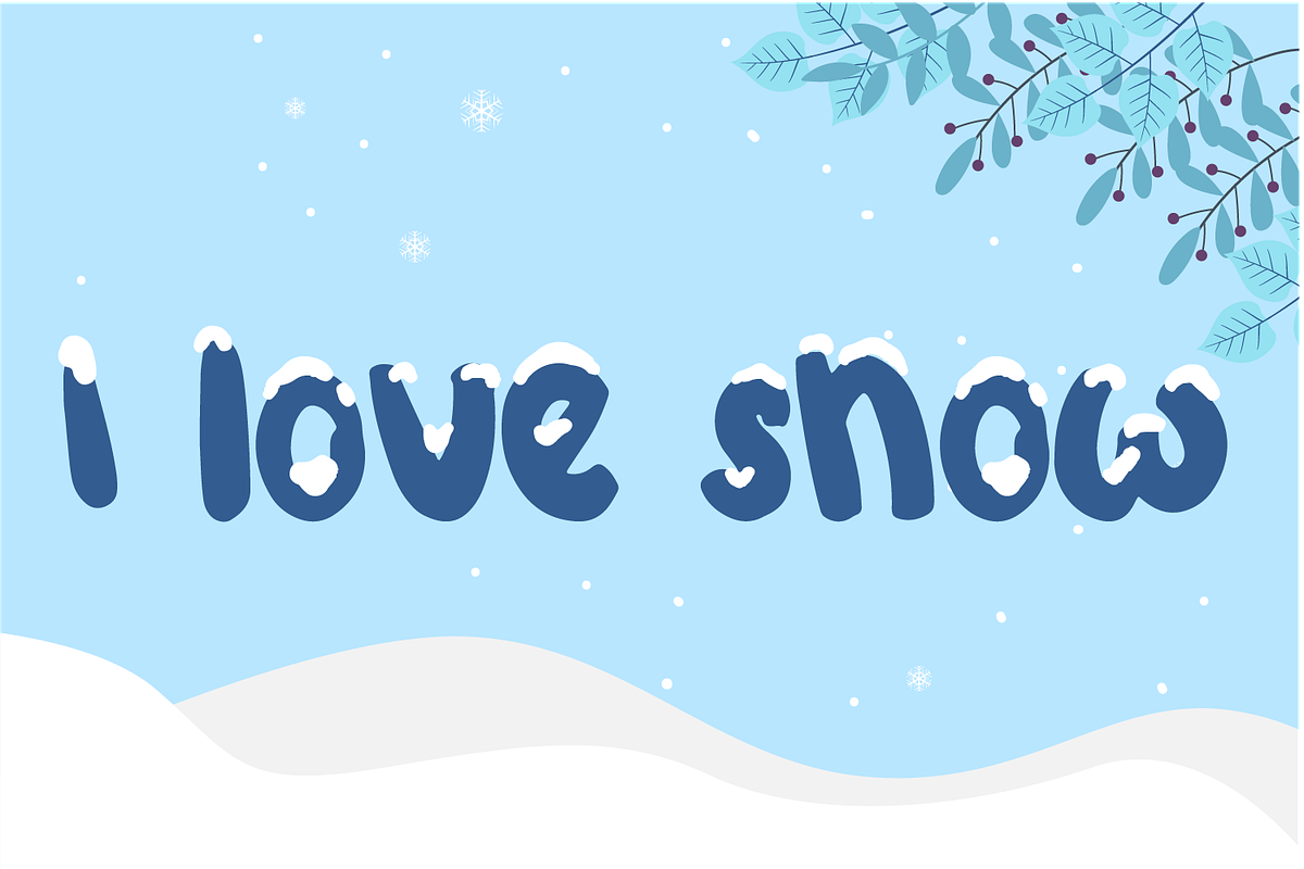 Cold Cabin Snow Overlay Font, a Script Font by Helotype