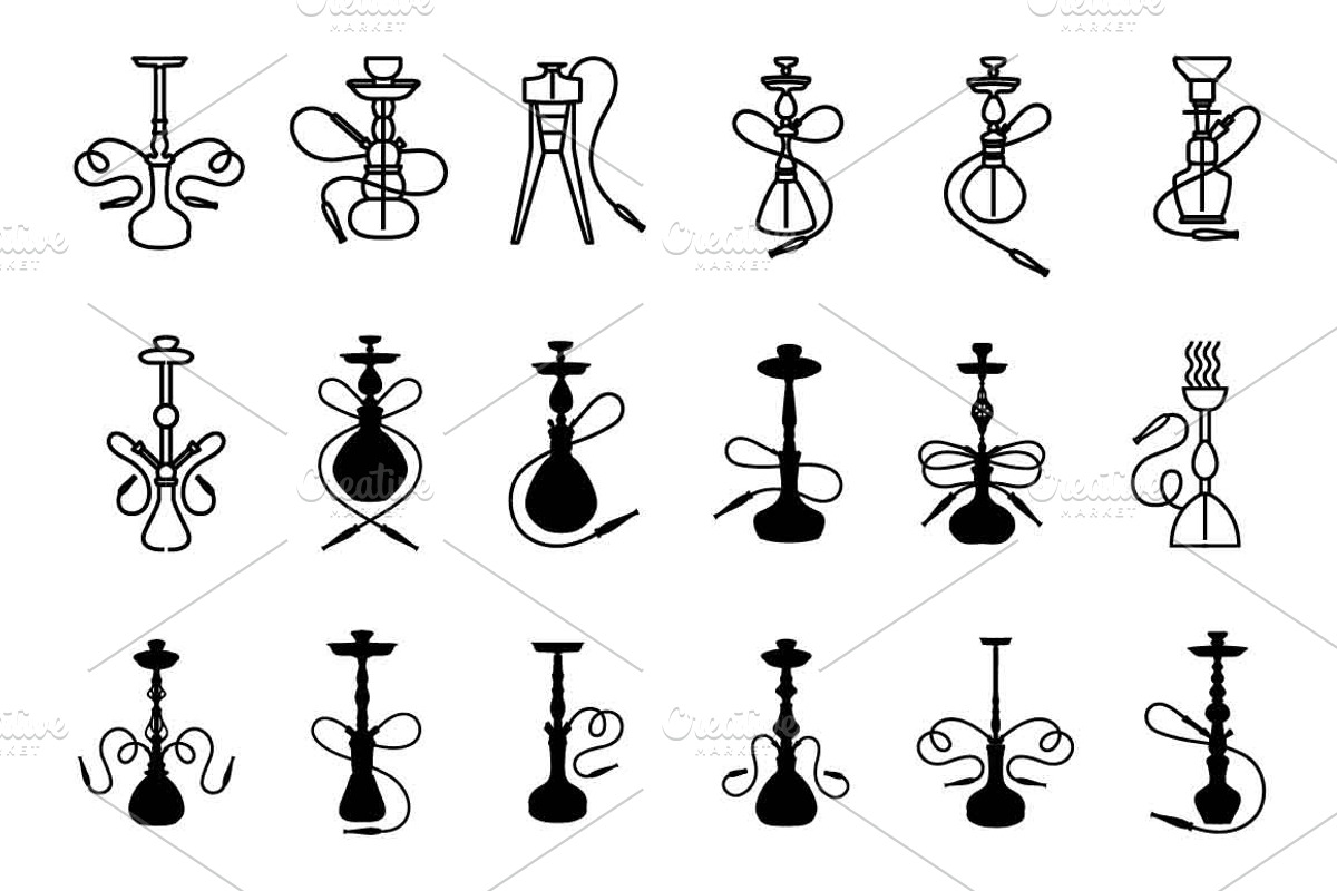 Hookah icon set, an Icon by Artha Design Studio | Creative Market