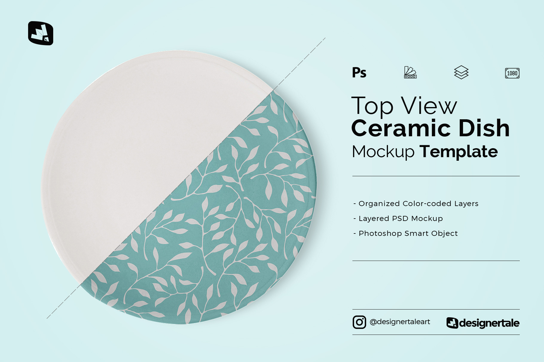 Top View Ceramic Dish Mockup, a Product Mockup by Designertale