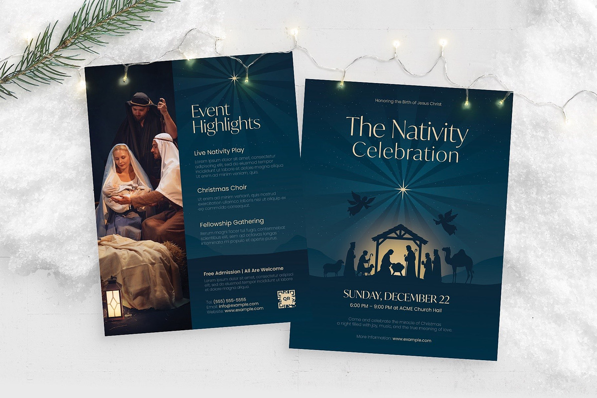 Christmas Nativity Flyer Template, a Flyer Template by BrandPacks