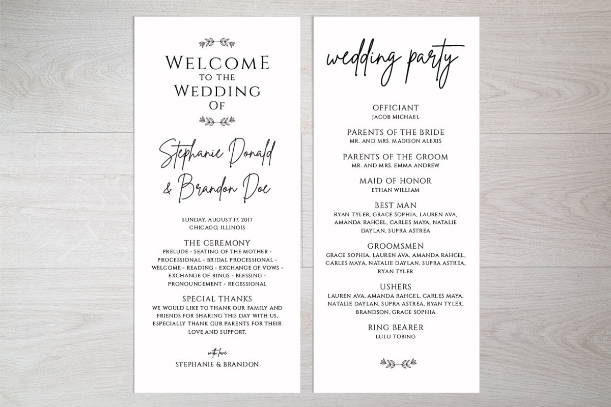 Wedding Program Template SHR466, an Invitation Template by Shafura_Wedding